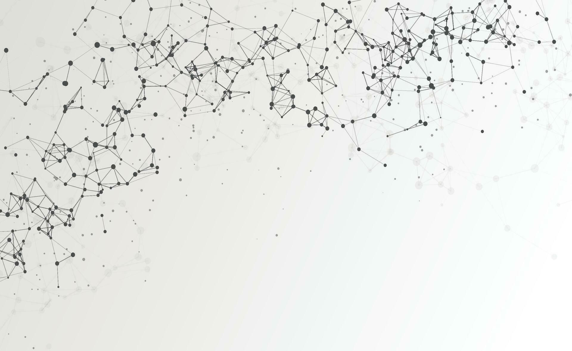 Social media communication digital concept. Network nodes greyscale plexus background ...
