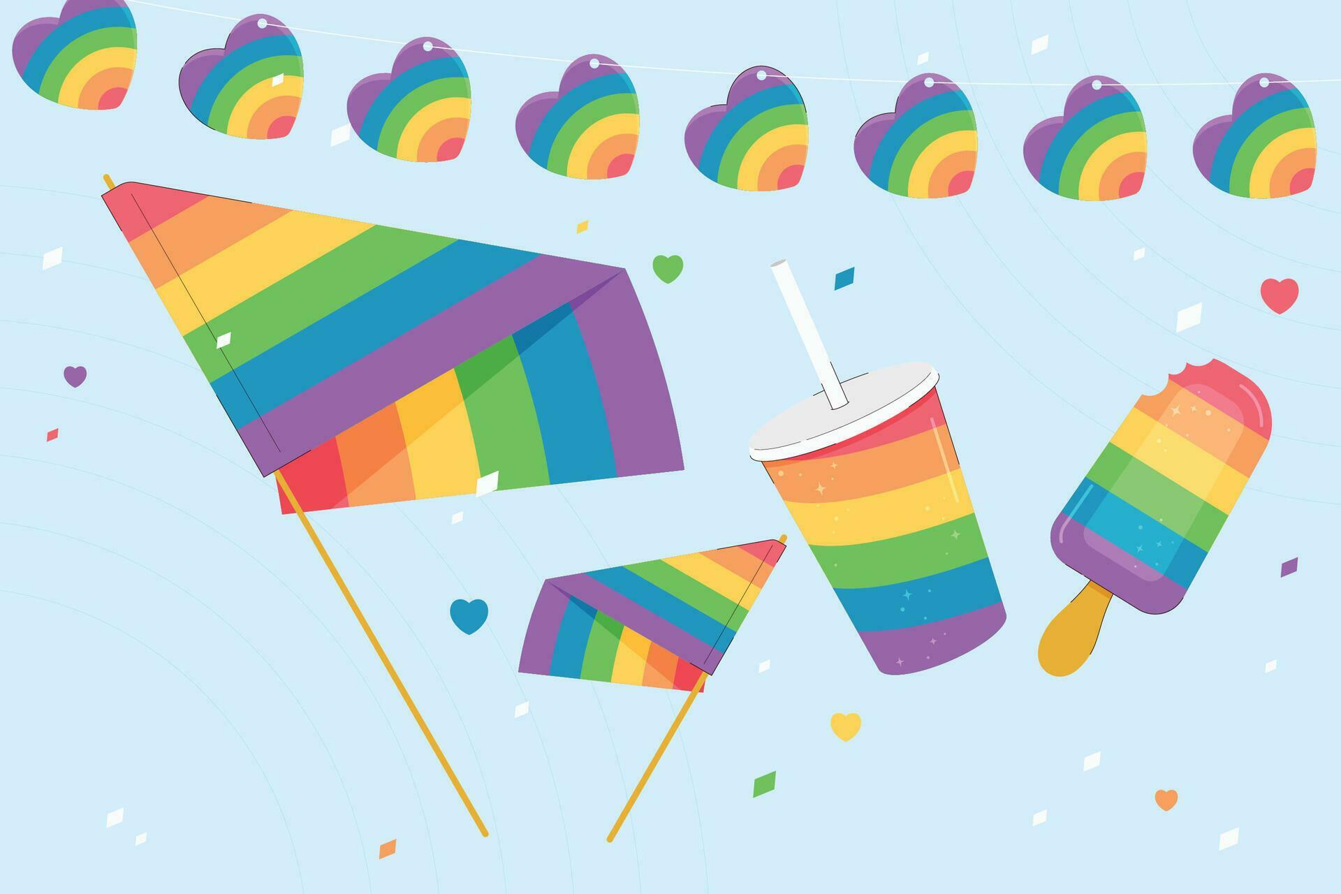 Colorful Rainbow Pride Month Vector Background. Human Rights Diversity ...