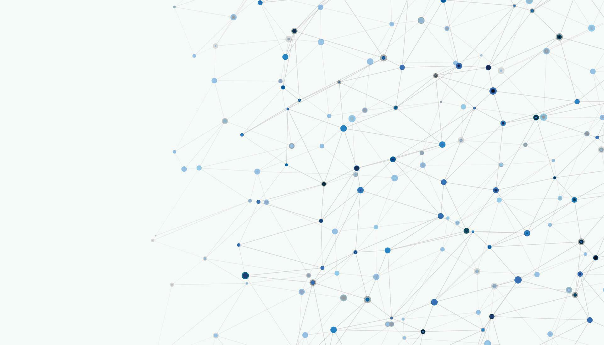 Vector Illustration Molecule And Internet Connect Technology On Dark Blue Background Abstract