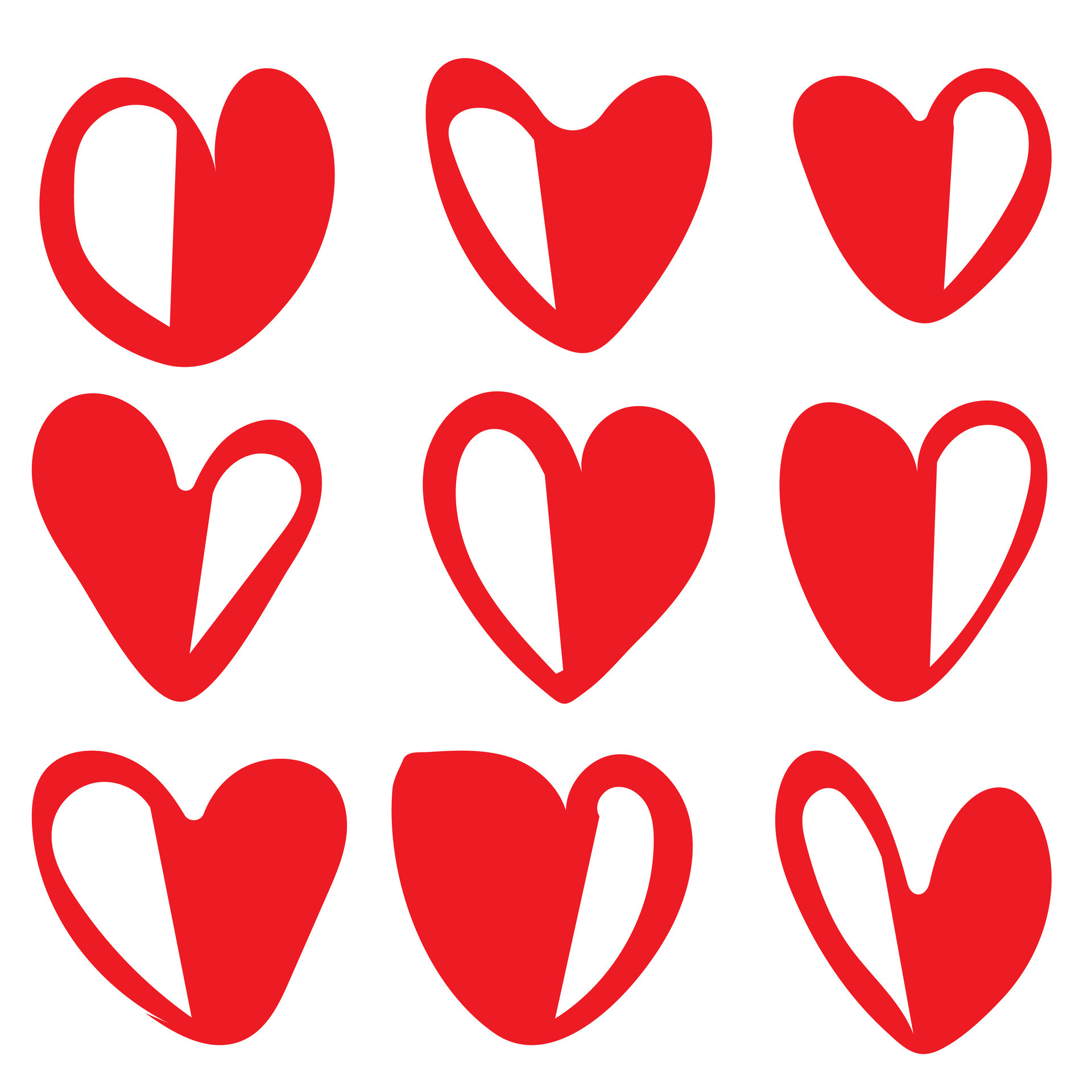 Heart Icons Set Hand Drawn Icons And Illustrations For Valentines And Wedding 25874109 Vector