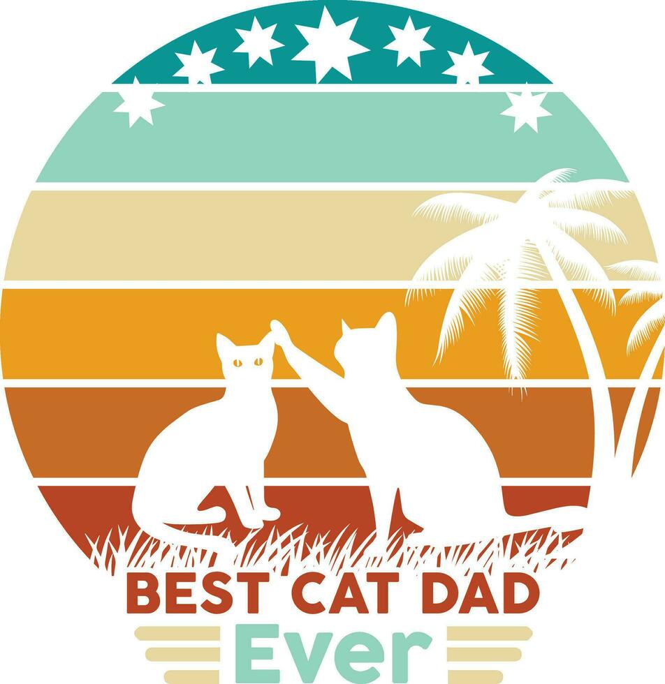 Best Cat Dad Ever 25875648 Vector Art At Vecteezy