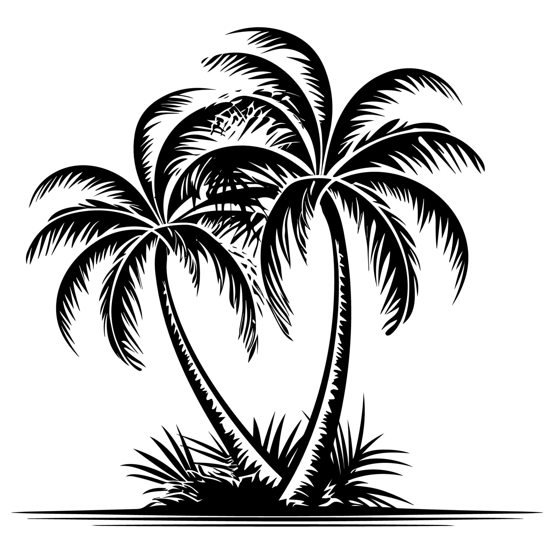 Palm Trees Black and White 25876297 Vector Art at Vecteezy