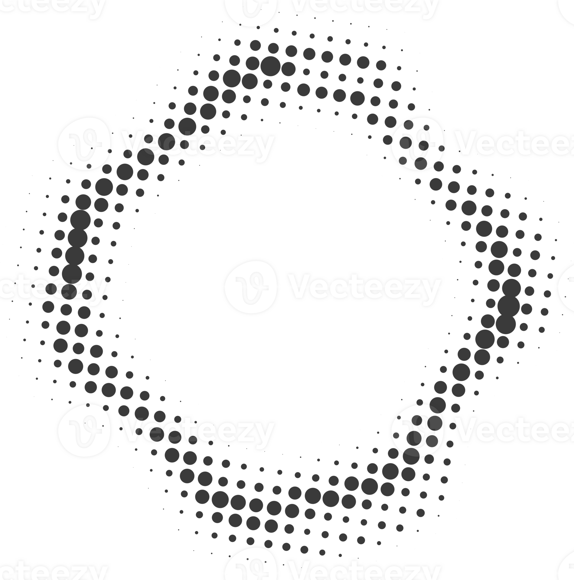 Dotted circle pattern. Abstract halftone round. Frame with random gradient gradation. Grunge ...