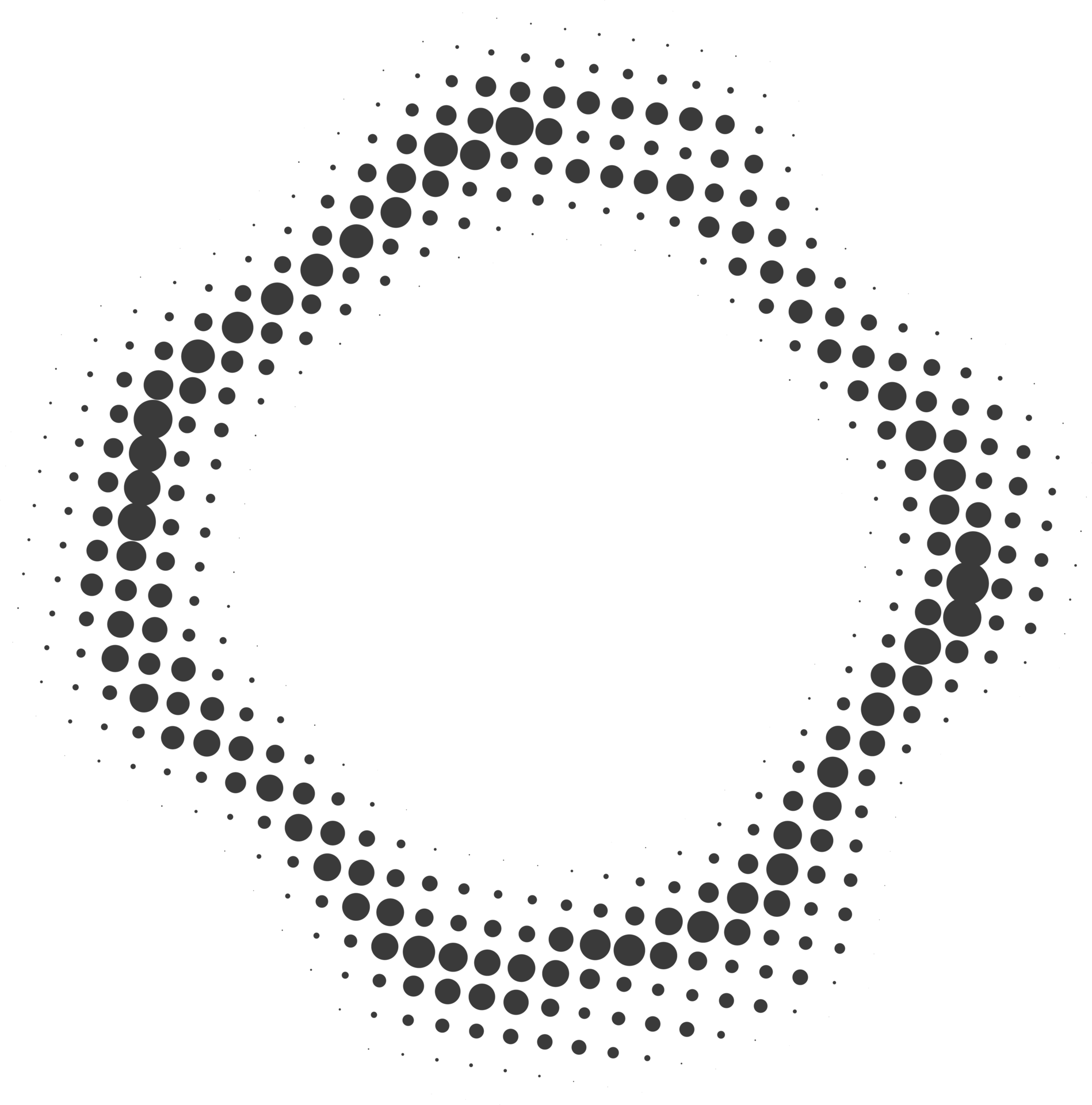 Dotted circle pattern. Abstract halftone round. Frame with random gradient gradation. Grunge ...