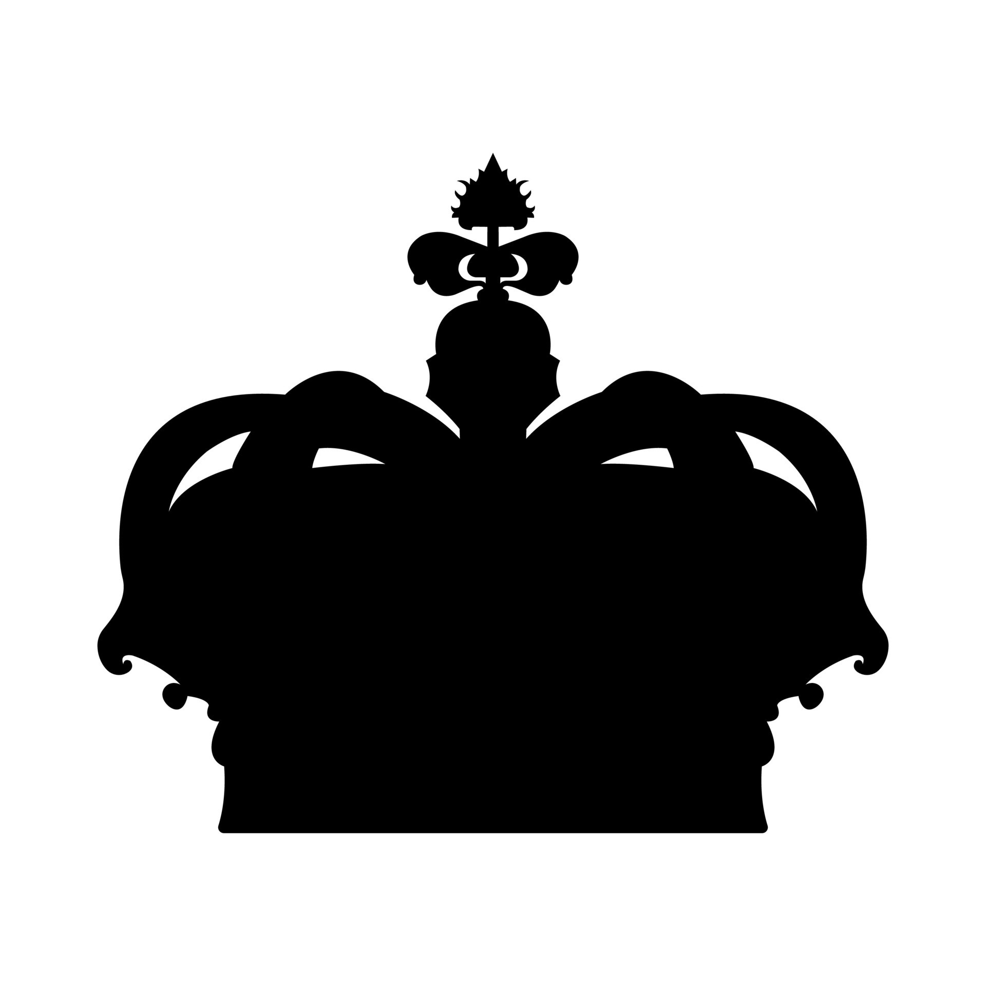 Crown Vector Illustration Silhouette In Black Kingdom Symbol Icon