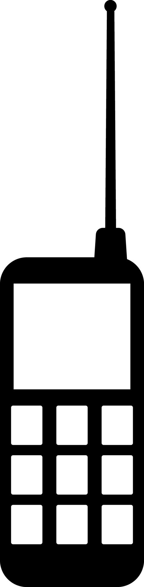 Black and white phone mobile cell cellular icon transparent background ...