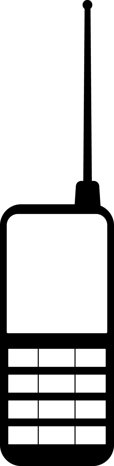 Black and white phone mobile cell cellular icon transparent background ...