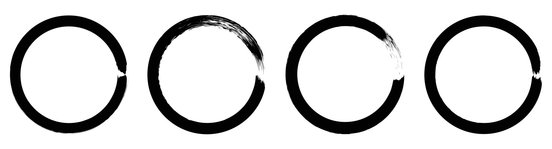 Black grunge circle brush. Ink frame set vector illustration 25881033 ...