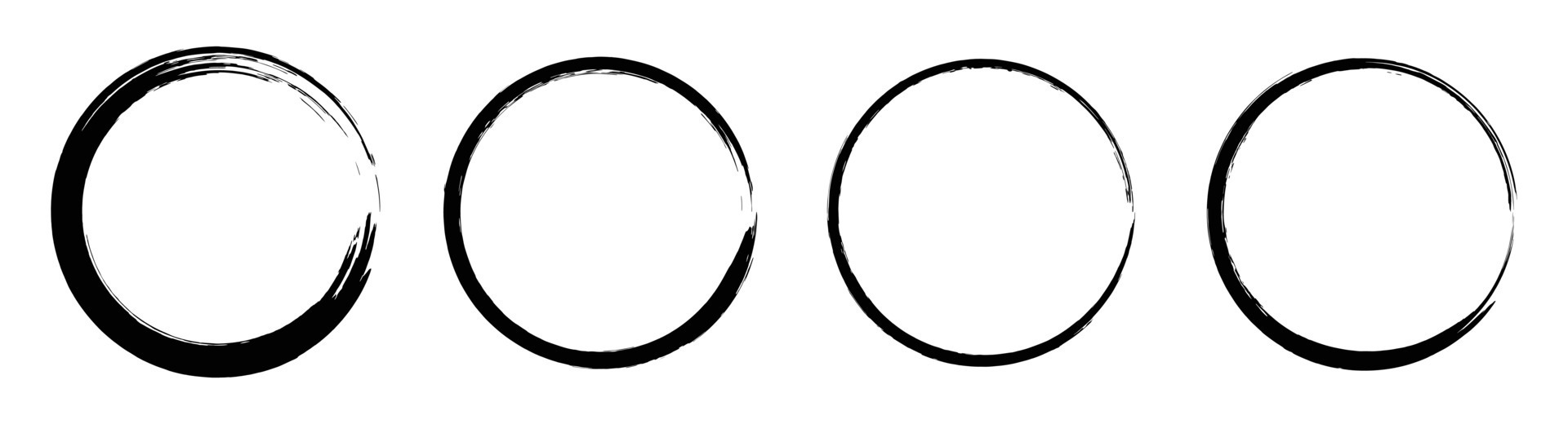 Black grunge circle brush. Ink frame set vector illustration 25881039 ...