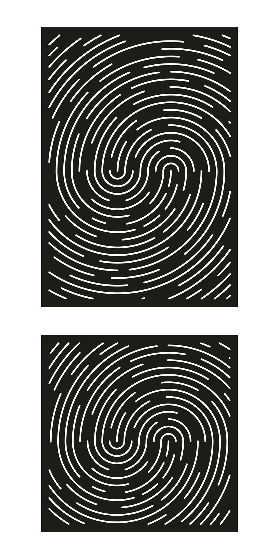 Fingerprint Identification Symbol Icon Set In Flat Style Security