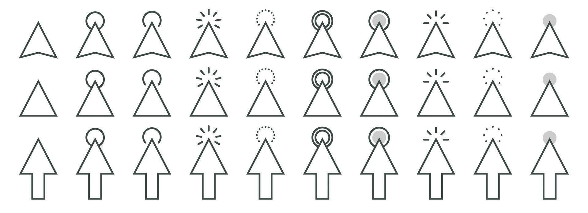 Set Of Arrow Mouse Click Cursor Icon Vector Illustration Pointer Click