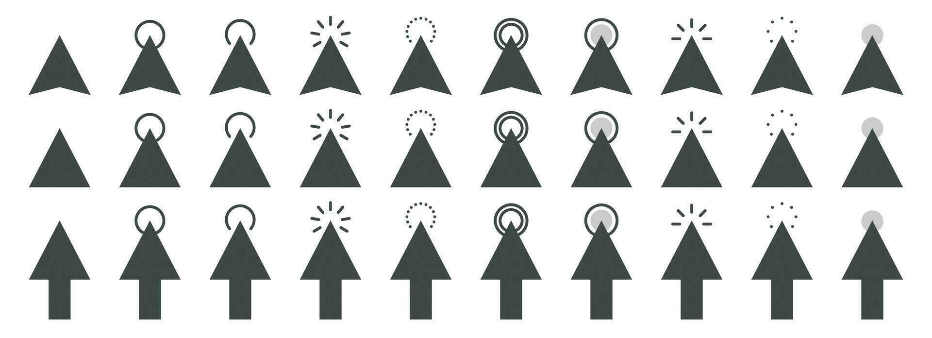 Set Of Arrow Mouse Click Cursor Icon Vector Illustration Pointer Click