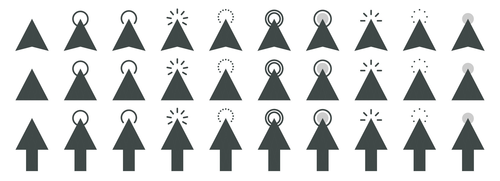 Set Of Arrow Mouse Click Cursor Icon Vector Illustration Pointer Click Sign And Symbol 25881500