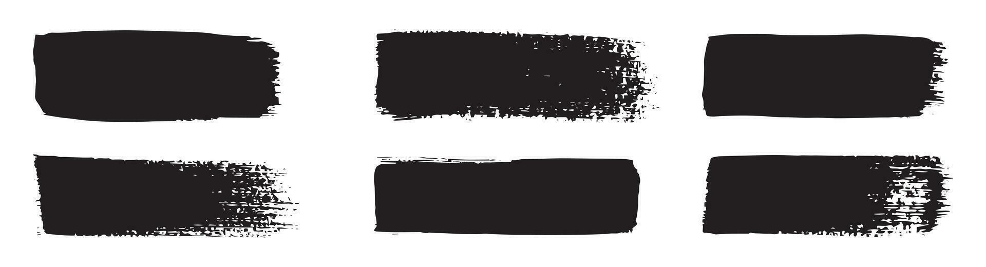 Set of grunge paintbrush. Ink stroke brush. Vector illustration ...