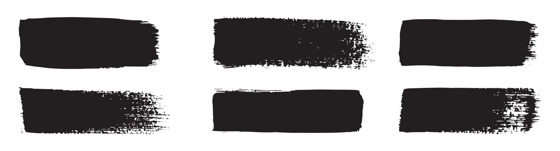 Set of grunge paintbrush. Ink stroke brush. Vector illustration ...