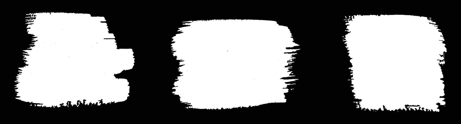 Set of grunge paintbrush. Ink stroke brush. Vector illustration ...