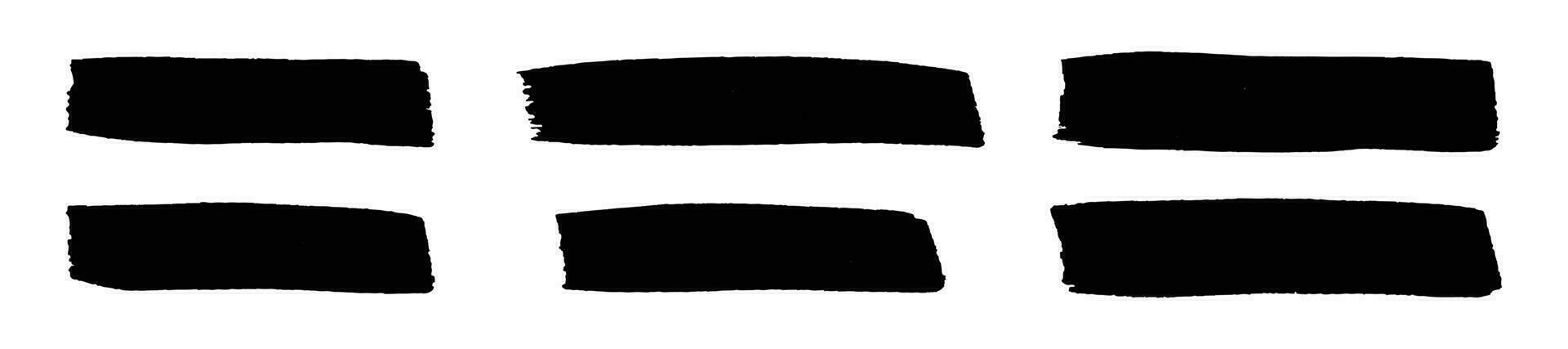 Set of grunge paintbrush. Ink stroke brush. Vector illustration ...