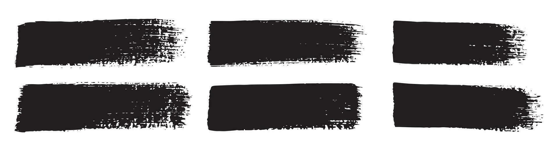 Set of grunge paintbrush. Ink stroke brush. Vector illustration ...