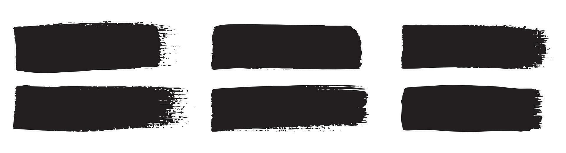 Set of grunge paintbrush. Ink stroke brush. Vector illustration ...