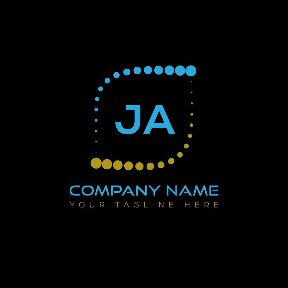 JA letter logo design on black background. JA creative initials letter logo concept. JA unique ...