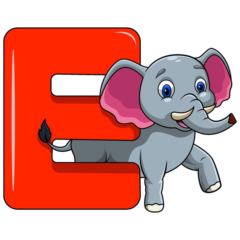 E letter for Elephant 25883602 Vector Art at Vecteezy