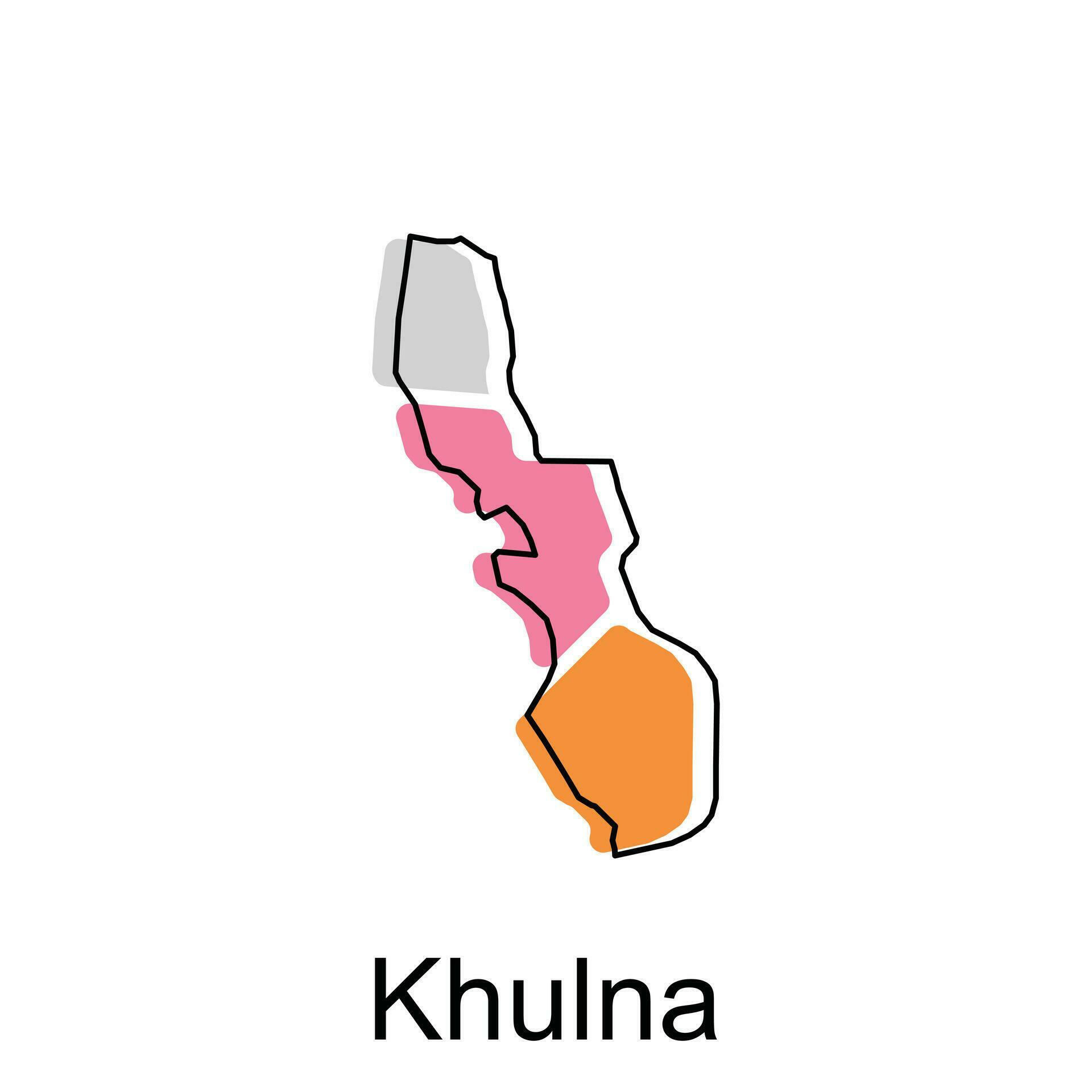 Map of Khulna colorful geometric illustration design, High detailed vector map of Bangladesh ...
