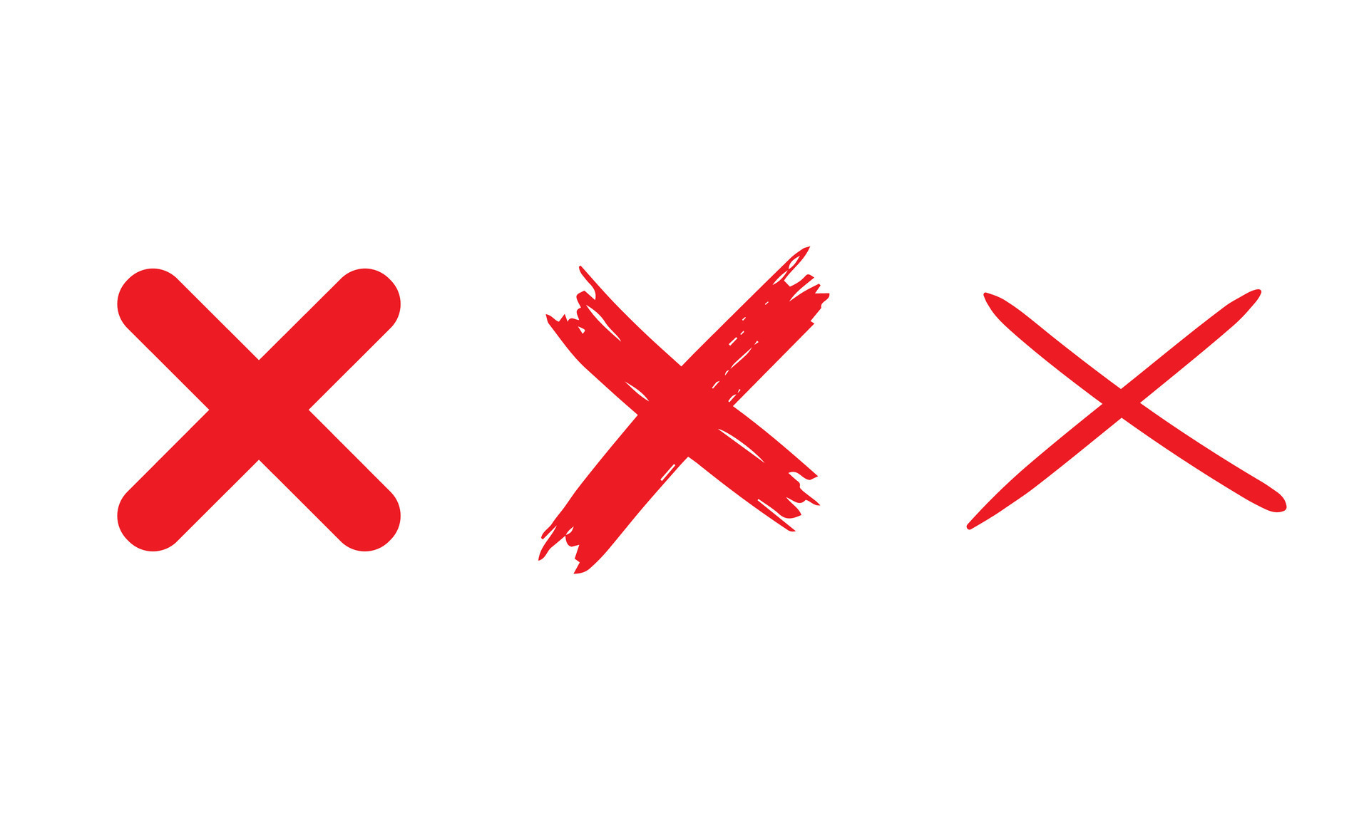 Wrong or cross symbol. Cross sign element. Red grunge X icon, isolated ...