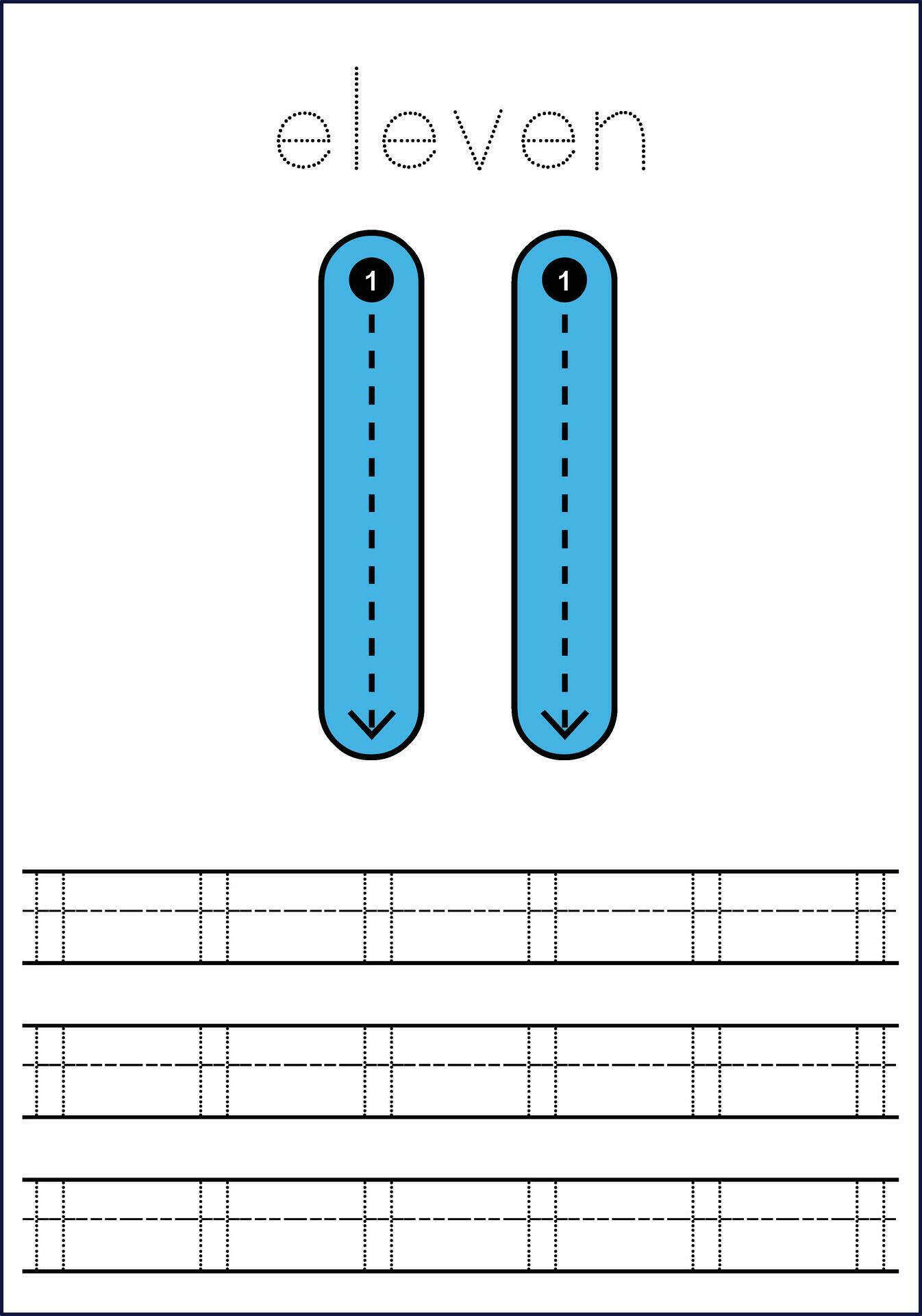 Vector numbers tracing worksheet for kids - tracing dashed lines and ...