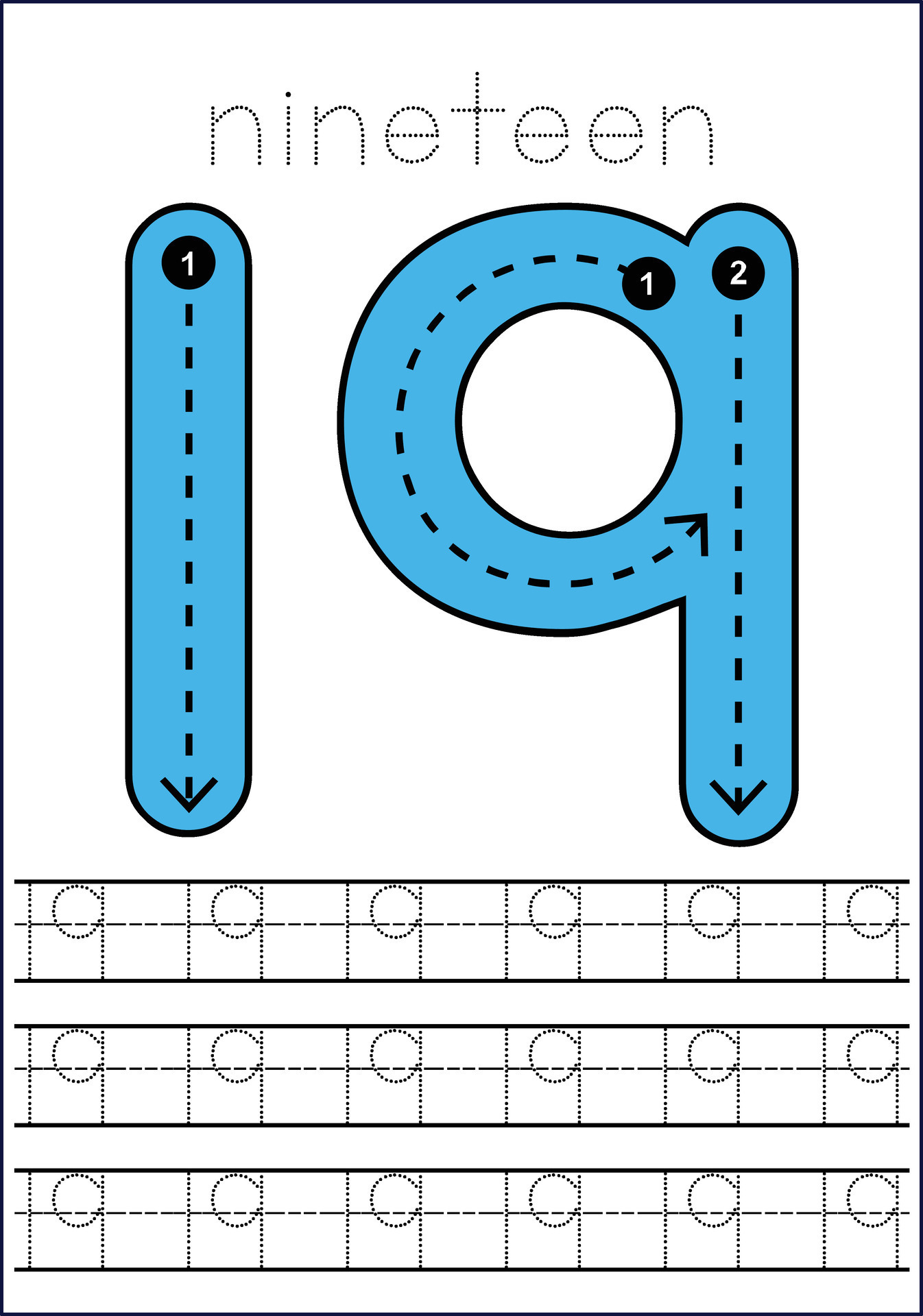 Vector numbers tracing worksheet for kids - tracing dashed lines and ...