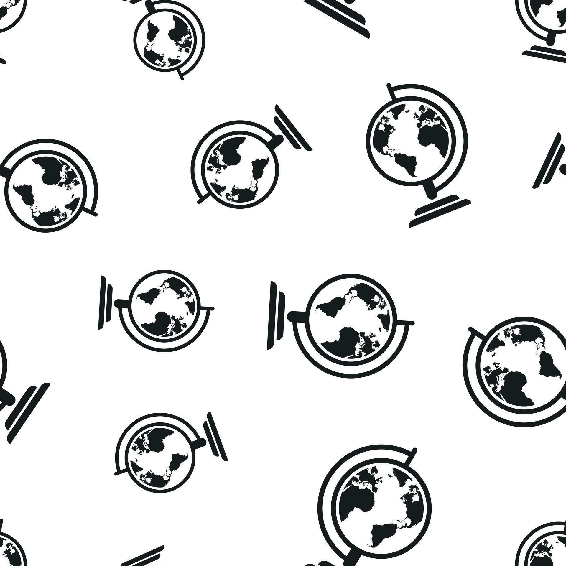 Globe world map seamless pattern background. Business concept vector ...