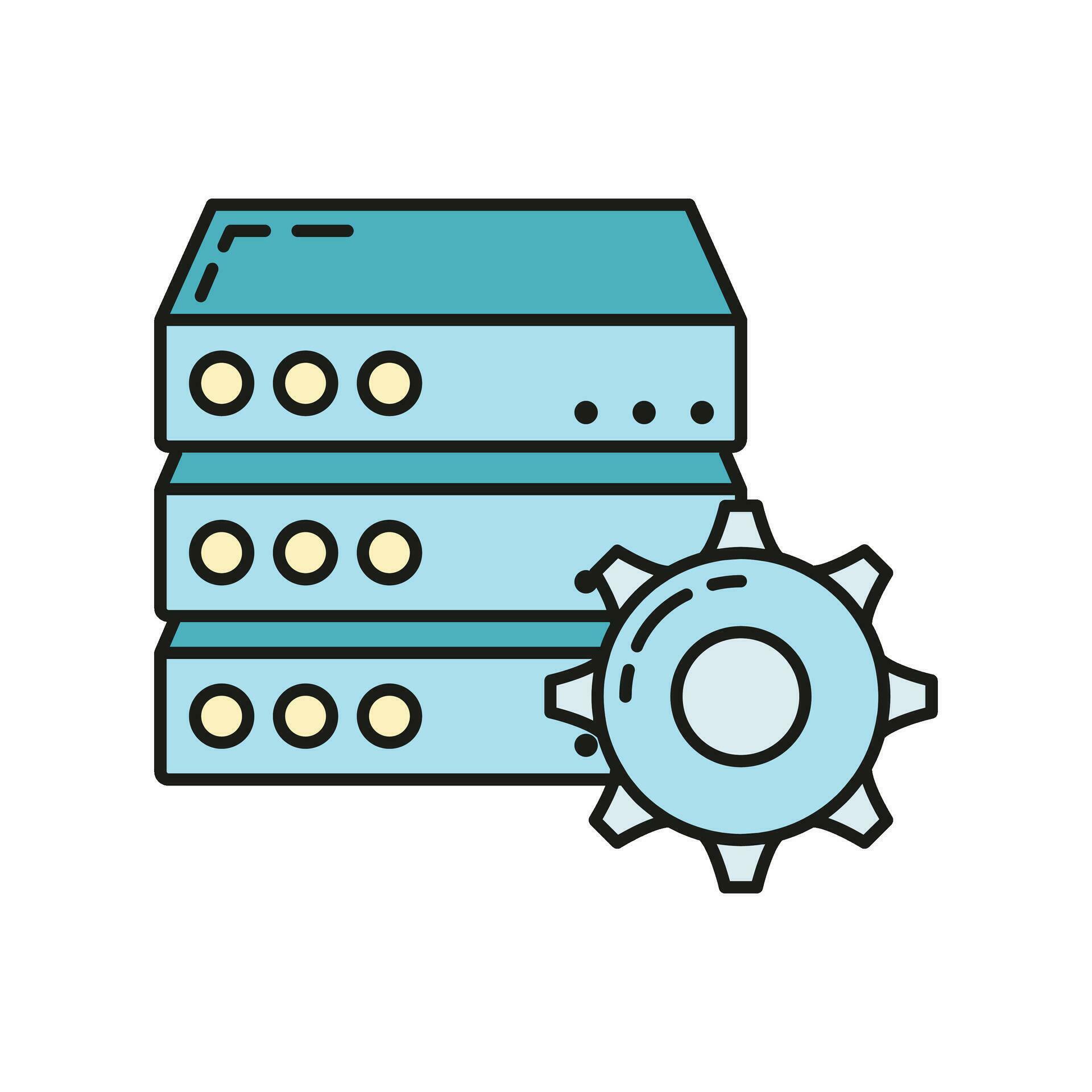 Remote computer server data exchange cloud icon protect database ...