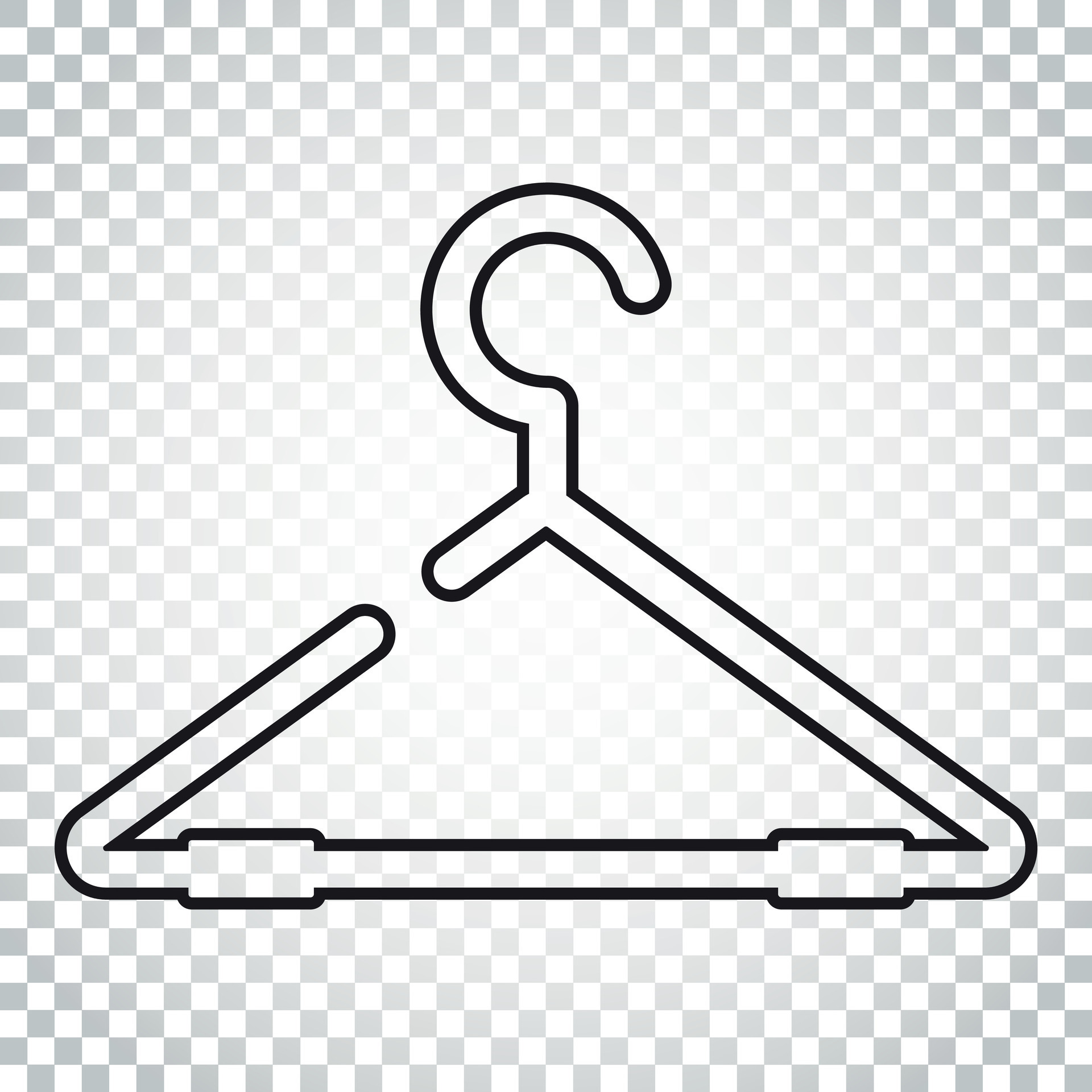 Hanger Vector Icon In Line Style Wardrobe Hanger Flat Illustration Simple Business Concept