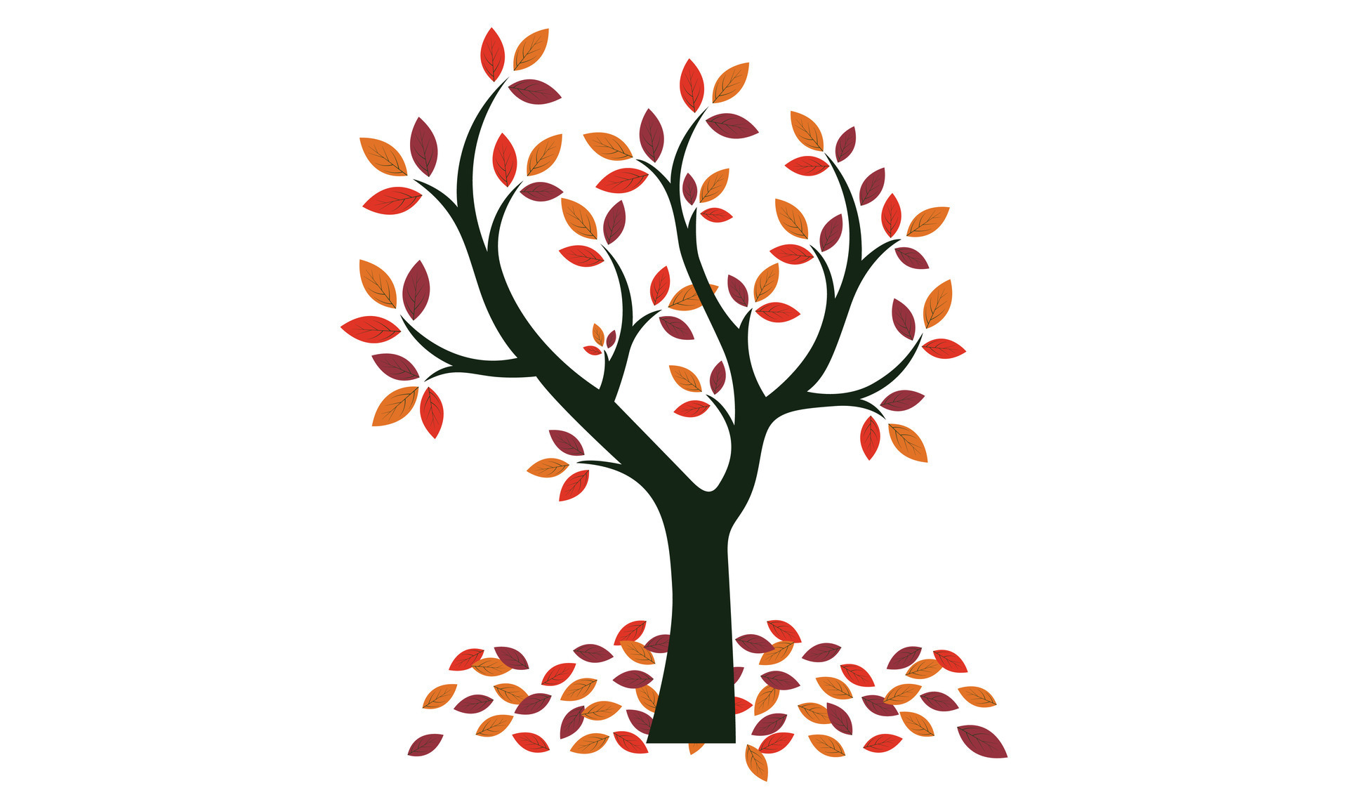 autumn trees. Colorful garden tree, autumnal garden bush and fall ...