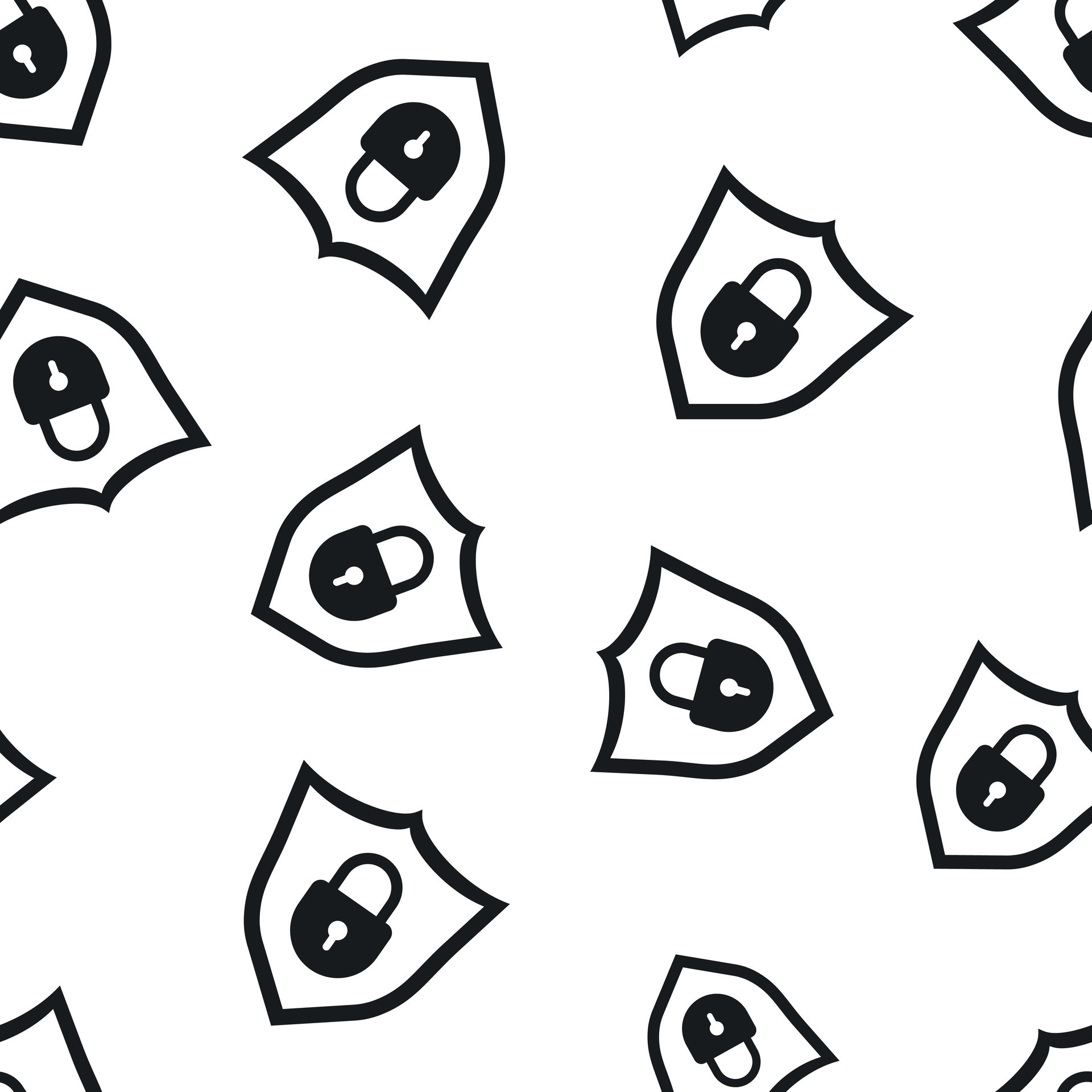 Lock With Shield Security Seamless Pattern Background Business Concept Vector Illustration