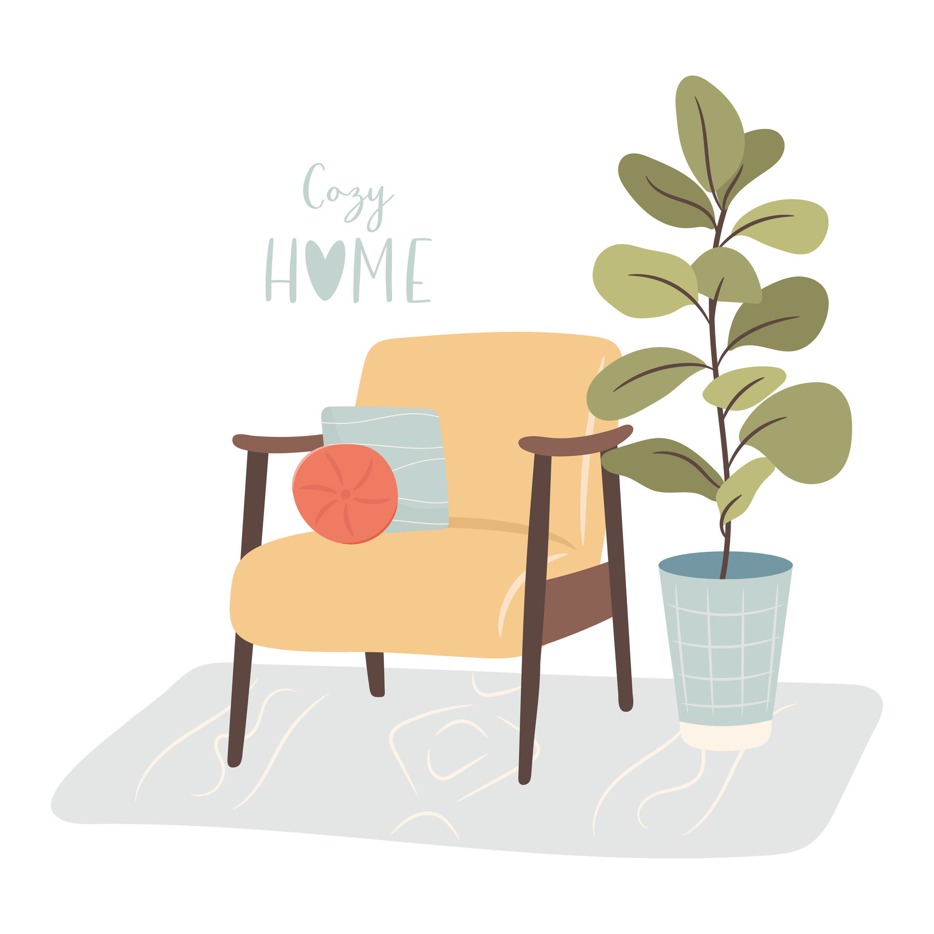 Cozy home, Vector illustration 25895898 Vector Art at Vecteezy