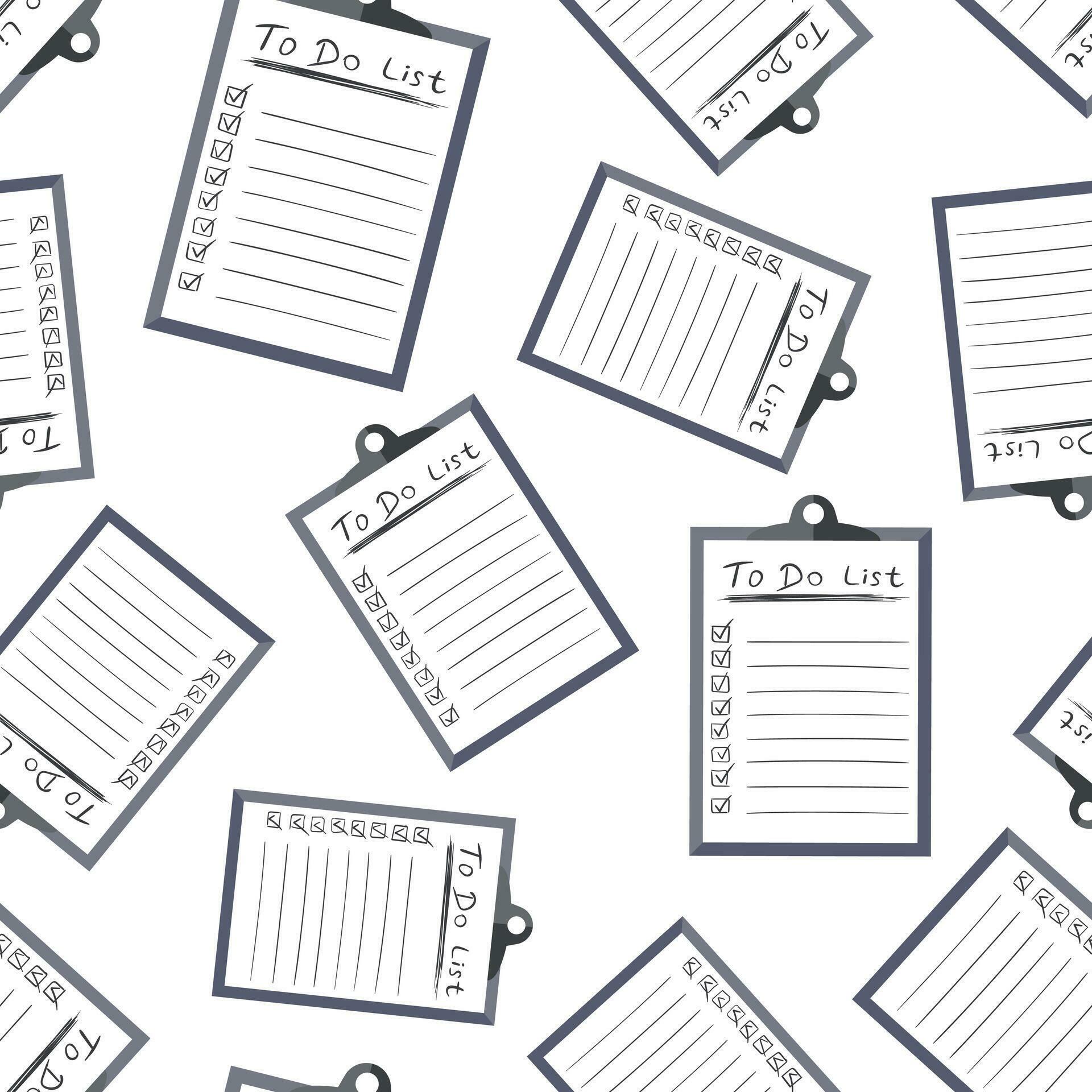 To do list icon with hand drawn text seamless pattern background ...