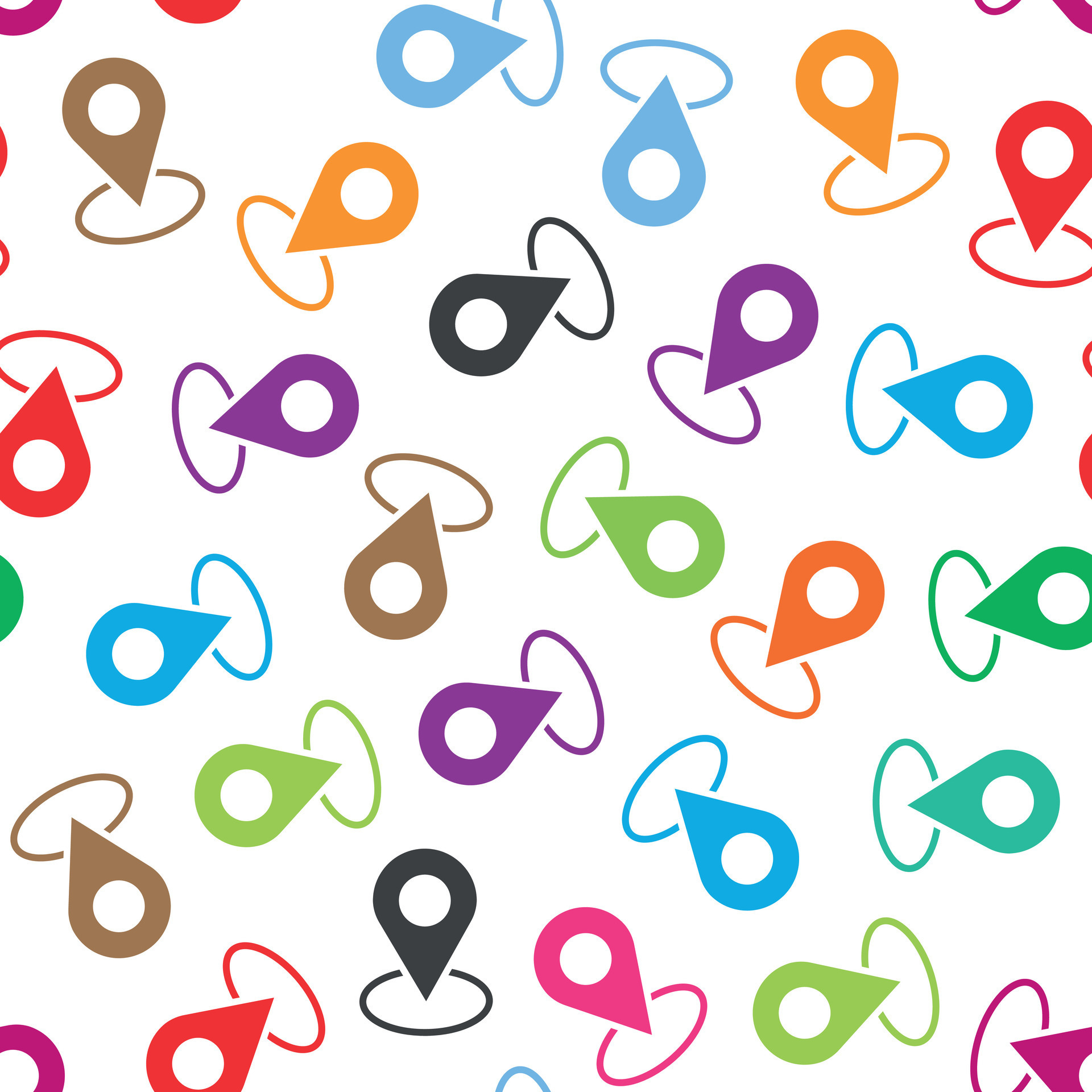 Pin Location Seamless Pattern Background Business Flat Vector Illustration Navigation Map Gps