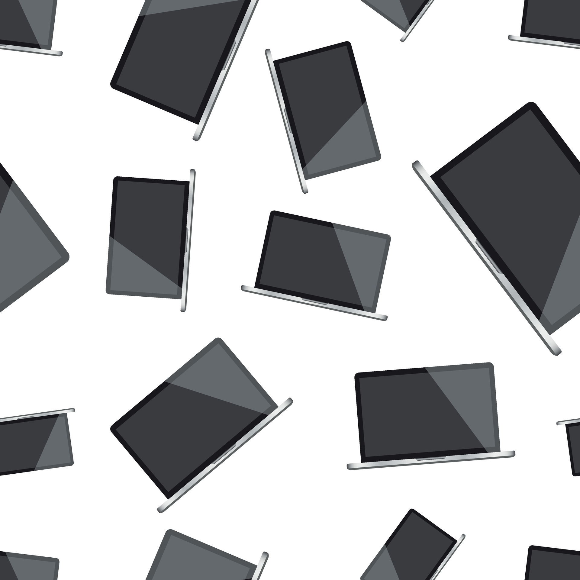 Laptop computer seamless pattern background. Business flat vector ...