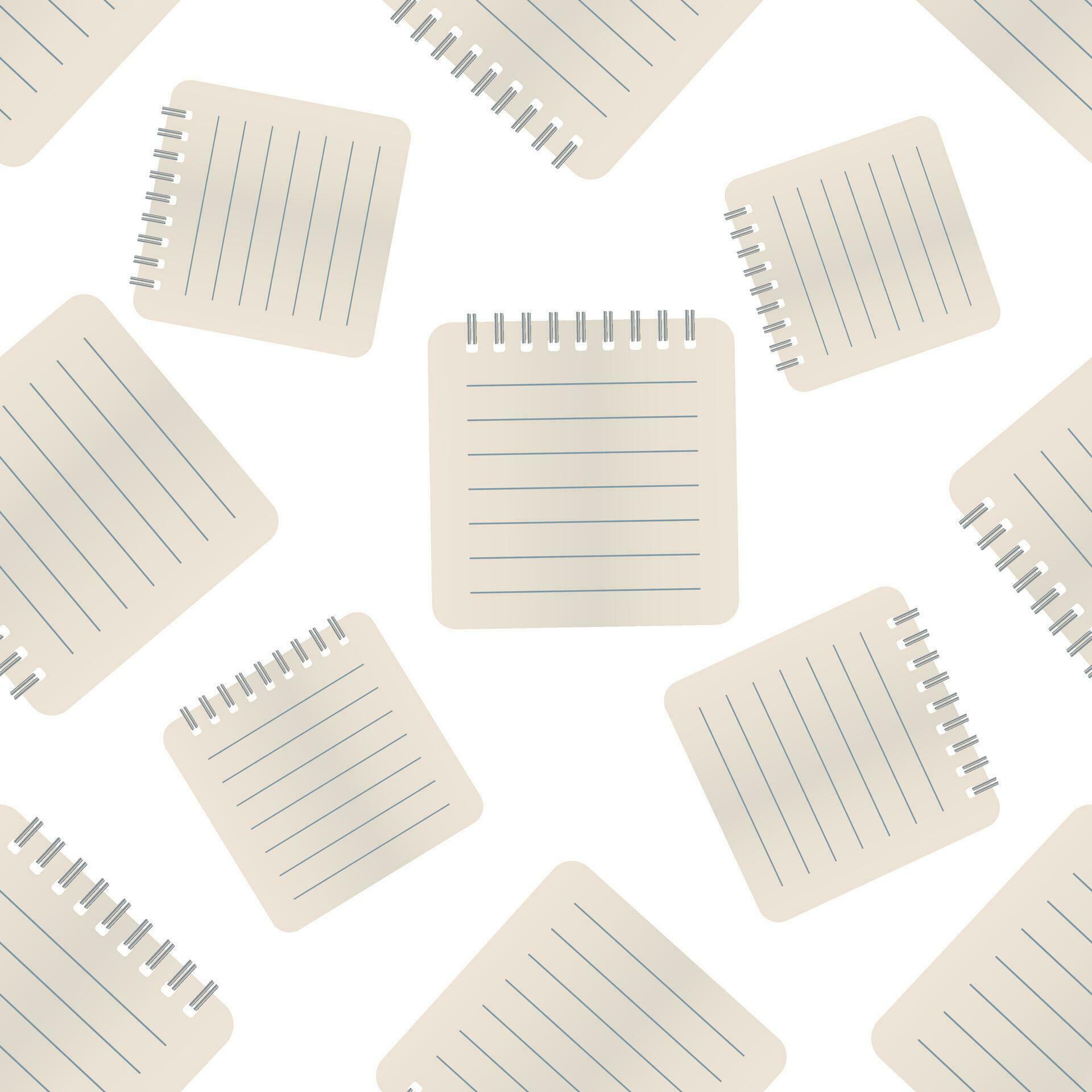 Realistic template notepad with spiral seamless pattern background ...