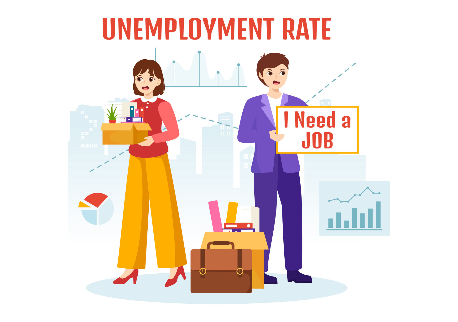 Unemployment Rate Vector Illustration with Many People Looking for a ... Unemployment Rate Vector Illustration with Many People Looking for a ...