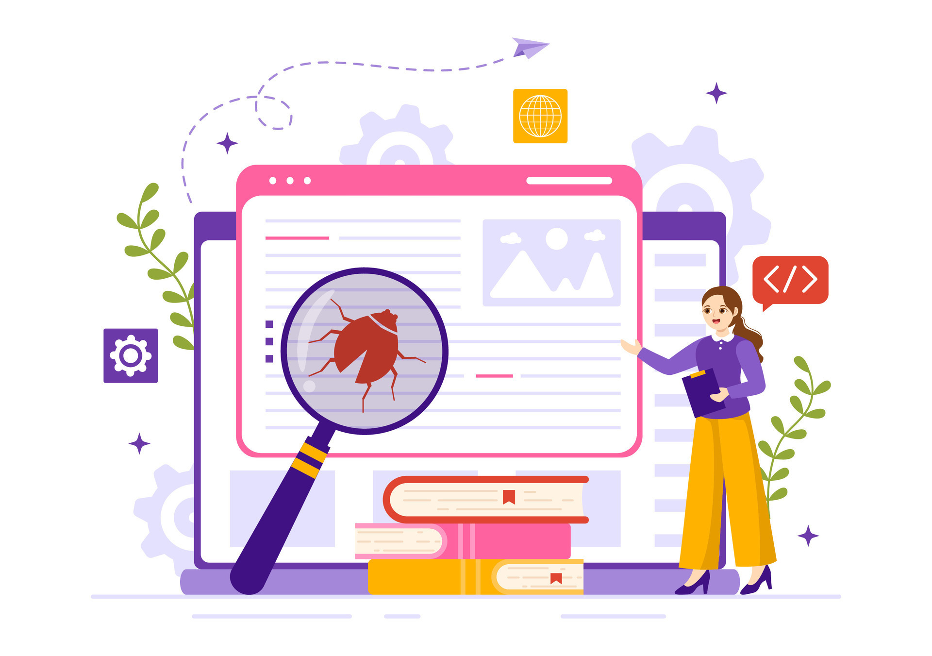 Software Testing Vector Illustration With Application Engineering