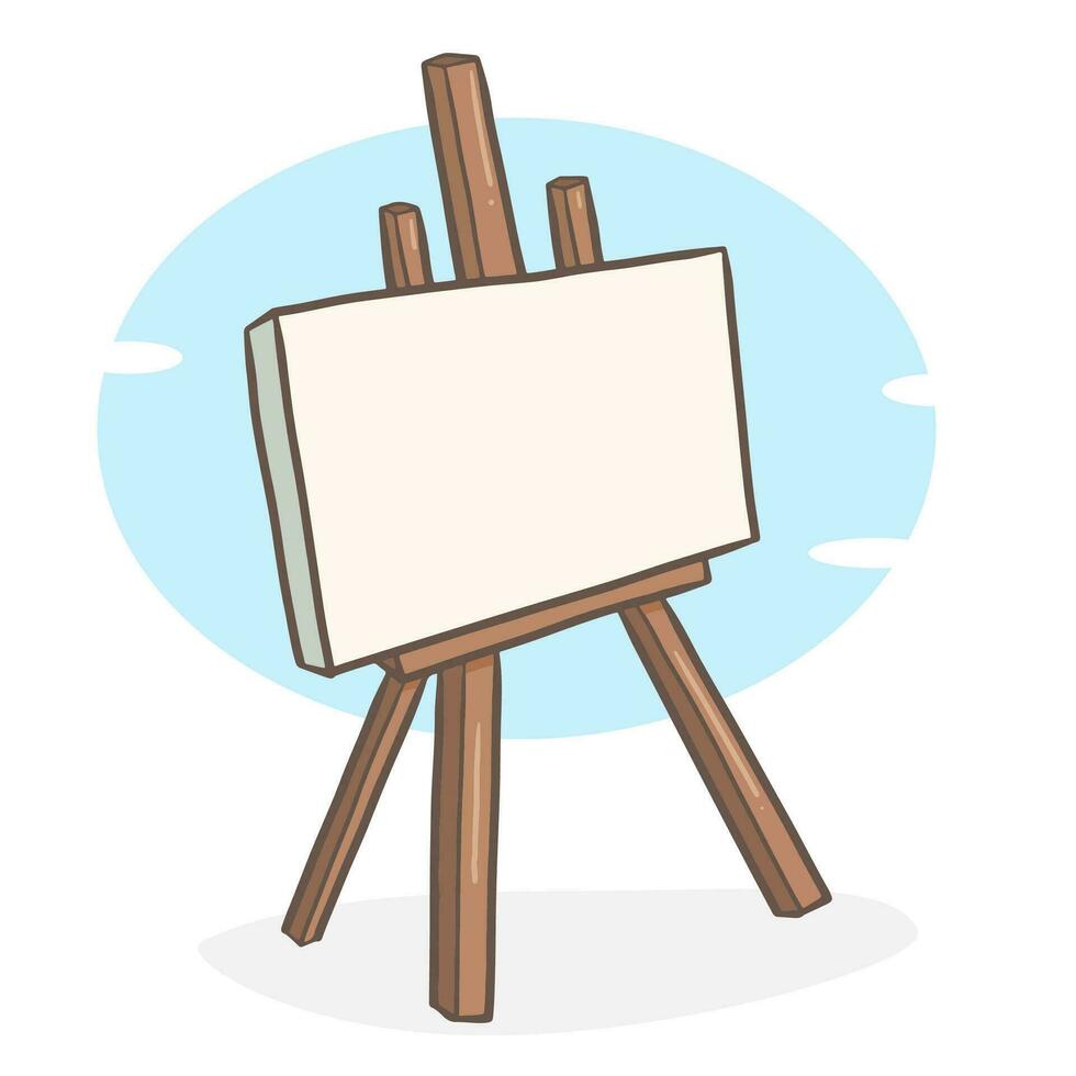 blanco de madera marrón lona cuadro. vector dibujos animados plano estilo. 25901436 Vector en ...