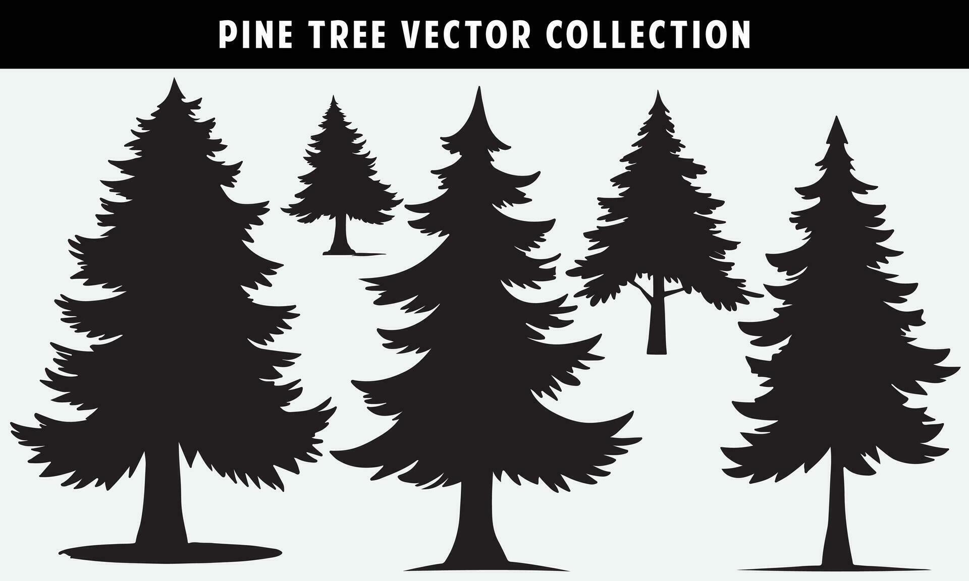 set of pine trees silhouettes vector graphics for design 25901447 ...