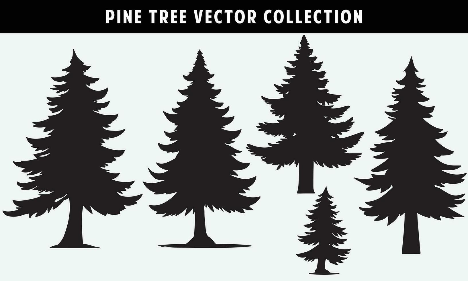 set of pine trees silhouettes vector graphics for design 25901450 ...