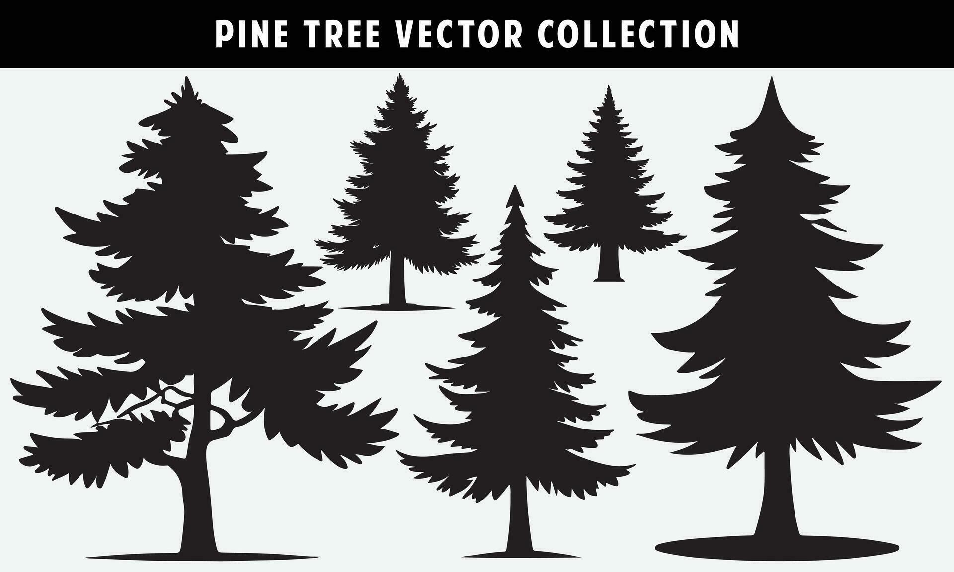 set of pine trees silhouettes vector graphics for design 25901456 ...