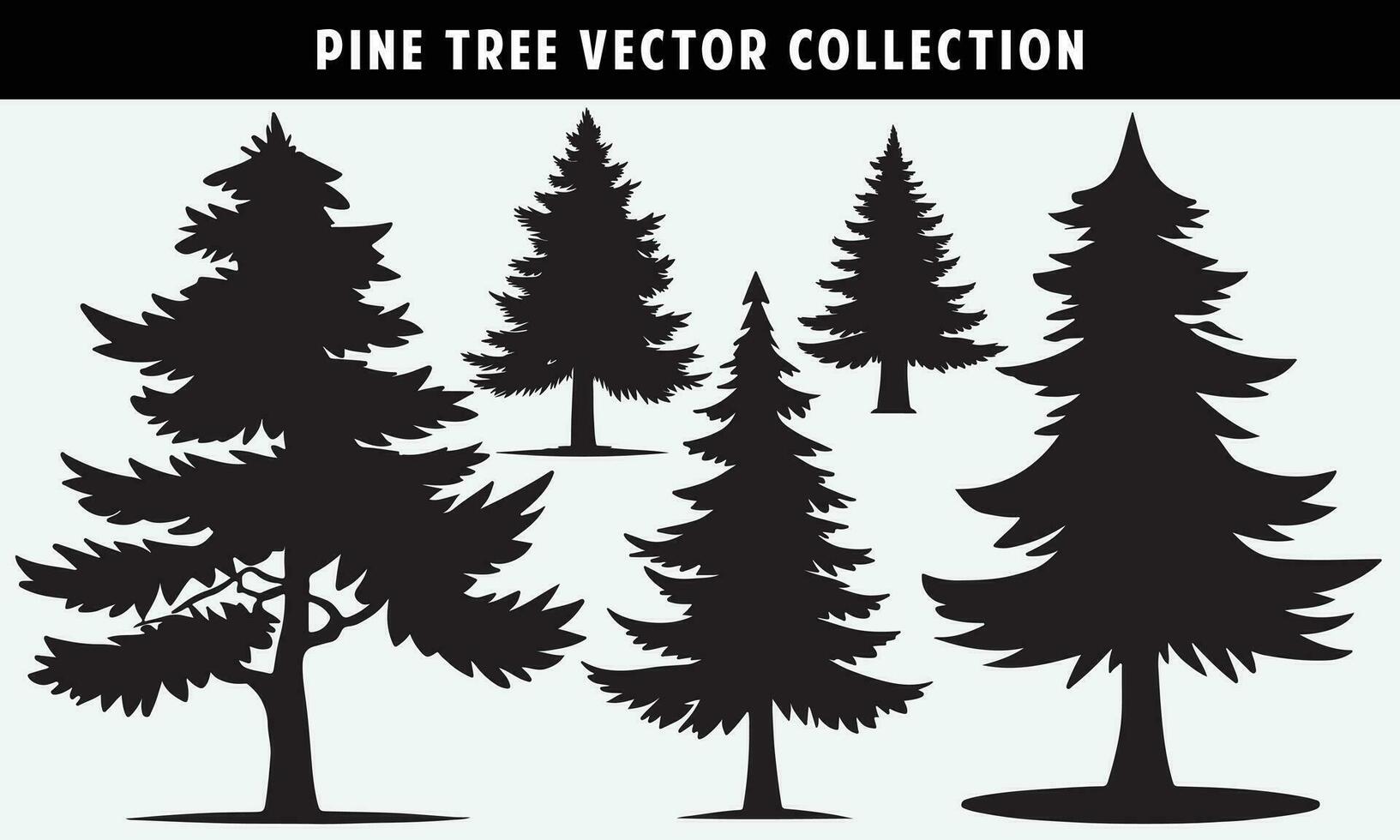 set of pine trees silhouettes vector graphics for design 25901456 ...