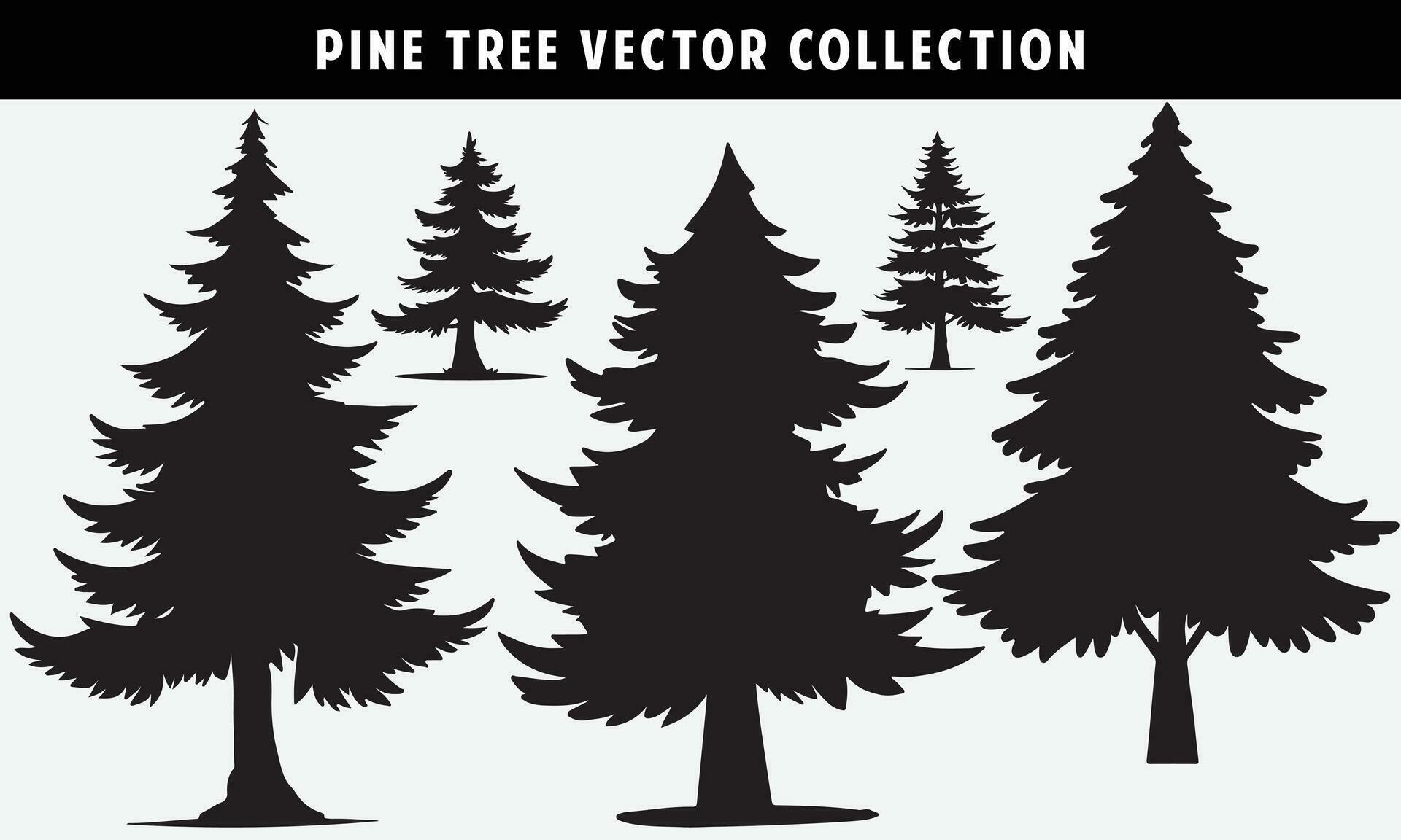 set of pine trees silhouettes vector graphics for design 25901457 ...