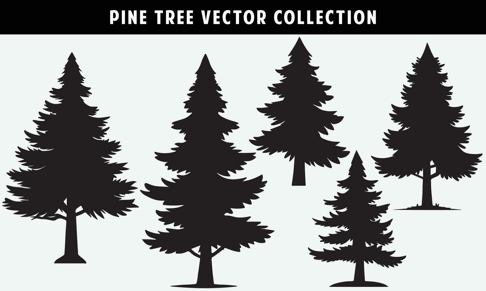 set of pine trees silhouettes vector graphics for design 25901461 ...
