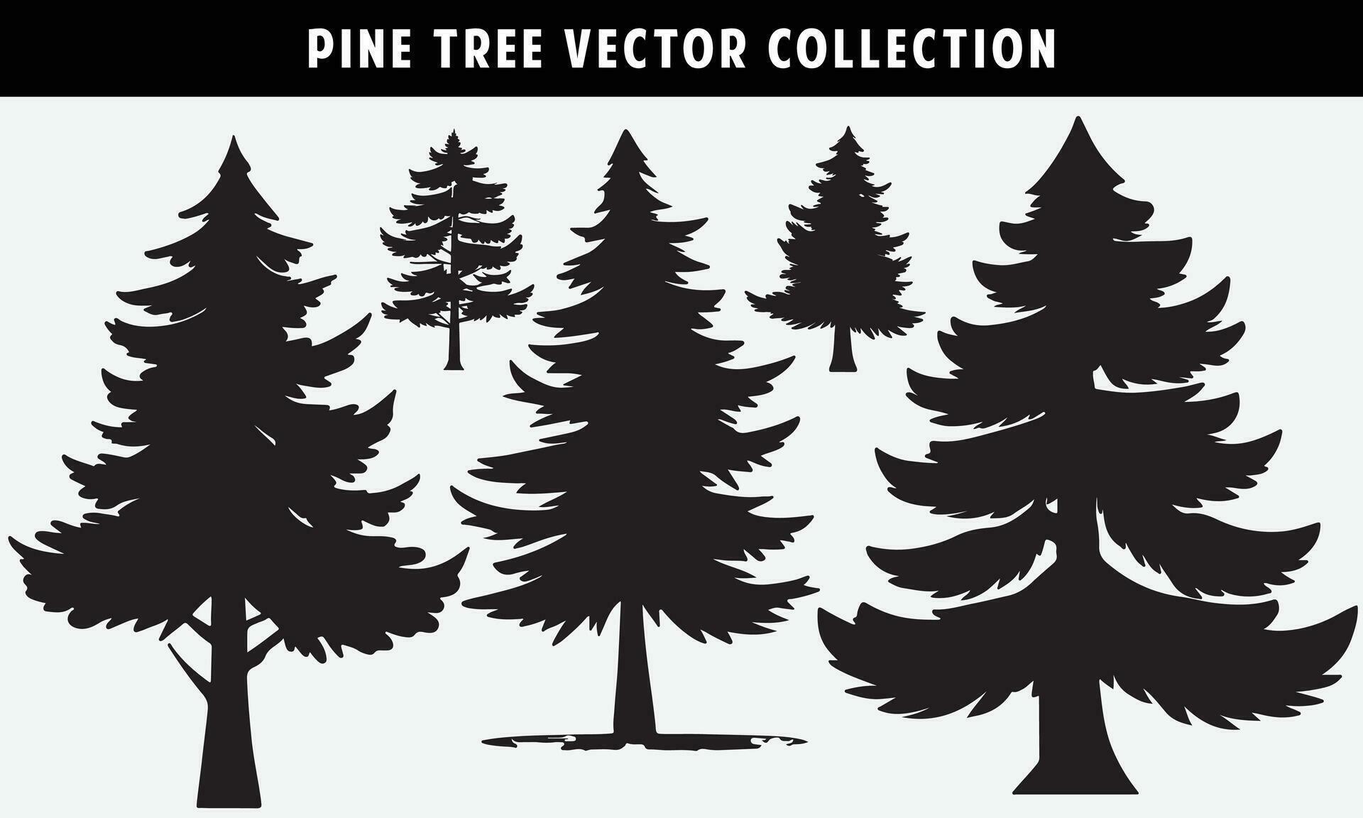 set of pine trees silhouettes vector graphics for design 25901462 ...