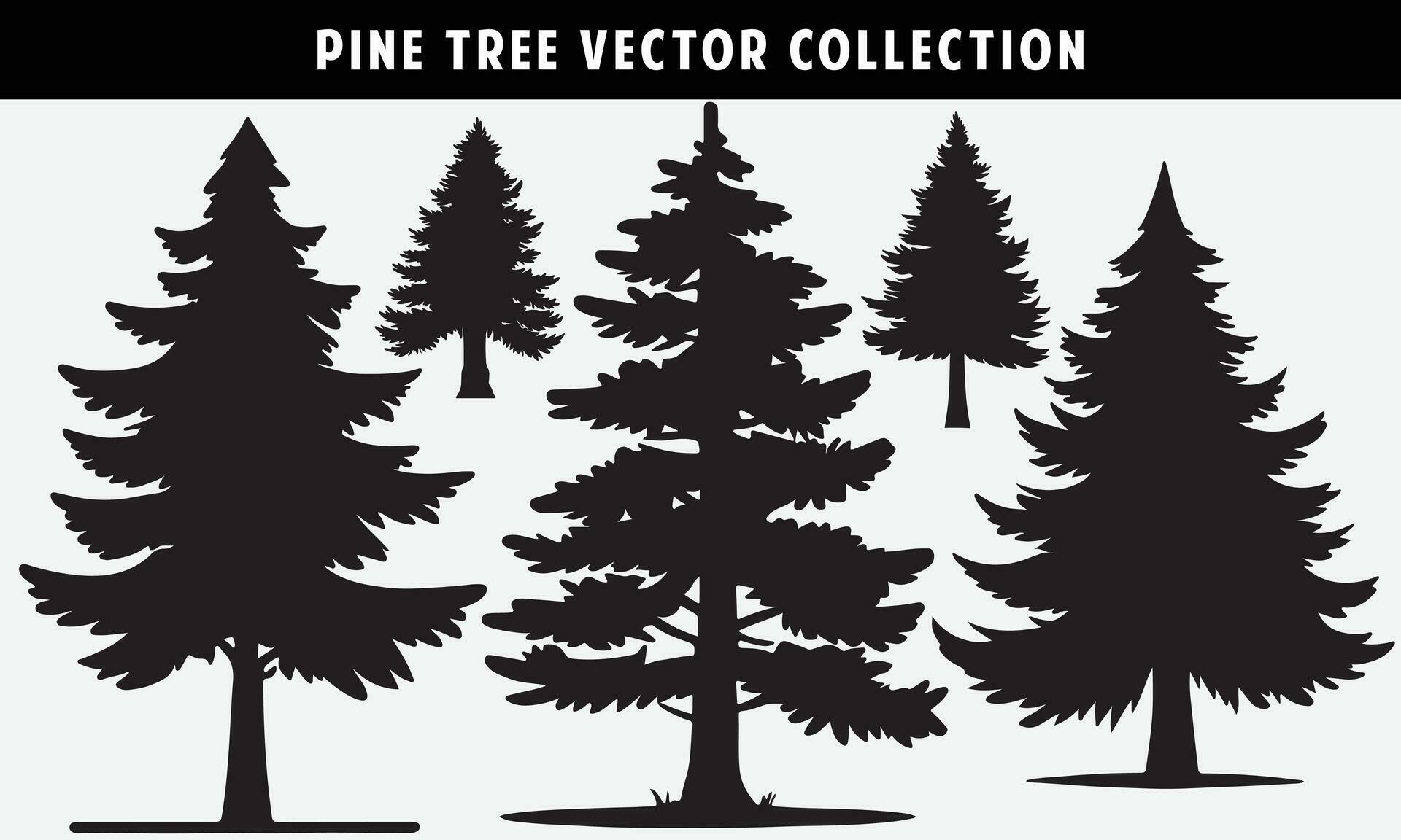 set of pine trees silhouettes vector graphics for design 25901464 ...